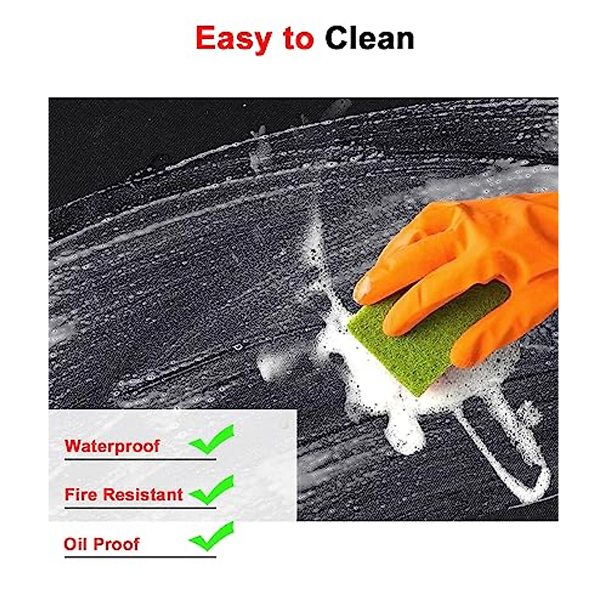 48 x 30 inch Under Grill Mats for Outdoor Grill, Deck and Patio Protector Mat, Double-Sided Fireproof Waterproof Oil-Proof BBQ Mat, Grill Floor Pads Fire Pit Mat Fireplace Mat (48X30 inch)