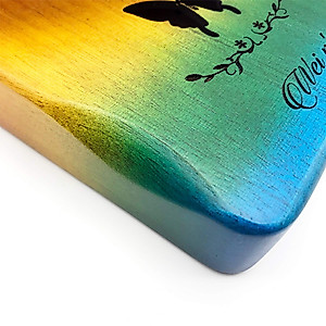 Ylliesy Kalimba 17 Keys Thumb Piano Butterfly pattern Hand Rest Curve Design Colorful Mahogany body and Fillet standard C tune Musical Instrument Gifts for Kids Adult Beginners Easy to Learn