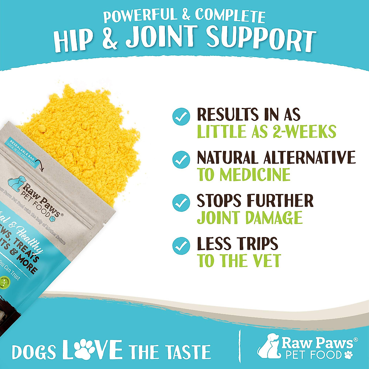Raw Paws Green Lipped Mussel Hip and Joint Supplement for Dogs & Cats, 10-oz Powder - Green Lipped Mussels for Dogs - Natural Chondroitin Glucosamine for Dogs & Cats - Dog Joint Pain Relief for Dogs