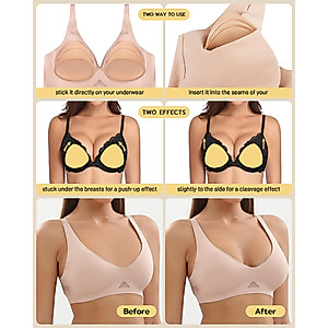 Niidor Self-Adhesive Bra Pads Insert Removable Triangle Push Up Sticky Bra Cups Inserts Breast Lifter for Bikini Swimsuit
