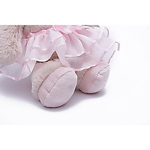 DILLY DUDU Ballerina/Ballet Bunny Plush Toy Stuffed Animal Rabbit Doll 10-inch(Pink)