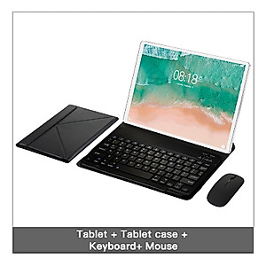 2 in 1 Tablet with Keyboard and Mouse, 10.1 inch Android 12 Tablet PC, 12GB+256GB, MT6755 10 Core, 5G WiFi 4G LTE Calling Tablet (US Plug 100‑240V)