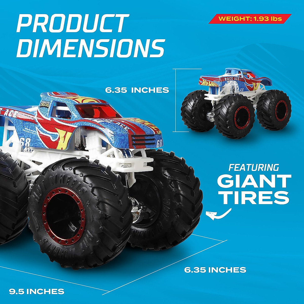 Hot Wheels Monster Trucks Live 8-Pack, Multipack of 1:64 Scale Toy Monster Trucks, Characters from The Live Show, Smashing & Crashing Trucks, Toy for Kids 3 Years Old & Up
