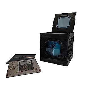 UbeCube CrateVinyl - Vinyl Record Storage Crate Modular Storage Cube for LP Albums with Divider and 2 Clear Panels (Black crate - Blue tint panels)