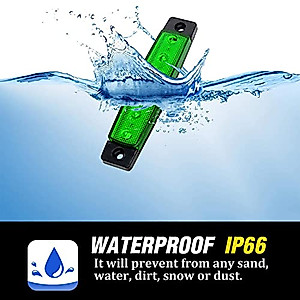 FXC 10x 6 LED Clearence Truck Bus Trailer Side Marker Indicators Light Tail Taillight Brake Stop Lamp 12V (Green)¡­