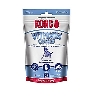 KONG - MultiVitamin Soft Dog Chew for Physical and Mental Wellness - with Calcium, Vitamin E and Vitamin D - 28 Piece