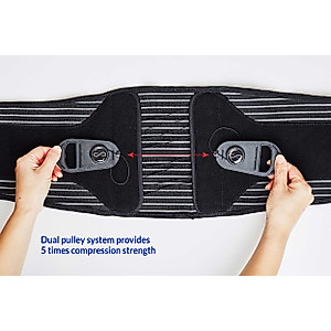 Comfort Compression Back Brace, Medium (M fits waist circumference of 33"-39") Black Lower Back brace -Clinically Proven to help and support your Active Life style and reduce pain