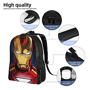 Laptop Backpack Black Red Bookbag Cartoon Casual Backpacks for Men Outdoor Hiking Camping