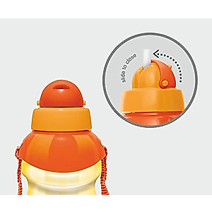 4- pack Kids Water Bottle with Straw for School 13 oz Spill Proof Sippy Cup Flip Top Lid Small Cute Toddler Water Bottle- Bulk Reusable for Trips, Lunch, Day Cares Carry Strap Multi-color BPA Free