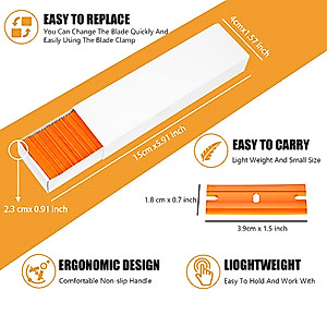 Honoson 600 Pieces Plastic Razor Blade Scraper Blades Plastic Scraper Tools Double Edge Razor Blades with a Tip Slot Edge Blades for Removing Decals, Stickers, Cleaning Window Glass (Orange)