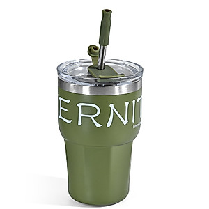 21 oz Travel Coffee Mug, Insulated Tumbler with Lid and Straw Double Wall Vacuum Insulated Tumbler Reusable Coffee Cups for Coffee, Tea and Drinks, Green