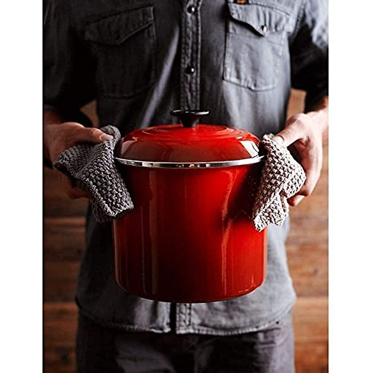 Le Creuset Enamel On Steel Stockpot, 8 qt., Cerise