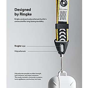 Ringke Shoulder Strap [Phone Lanyard] Designed for Camera Strap and Phone Strap, Adjustable Sturdy Universal Crossbody Strap Compatible with Camera and Phone Case - Ticket Band Black