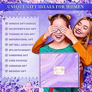 13PCS Christian Gifts for Women Faith, Purple Inspirational Gifts for Women,Christian Birthday Baskets,Religious Catholic Baptism Get Well Soon Baskets for Her Mom,Friends,Sister,Wife,Girlfriends