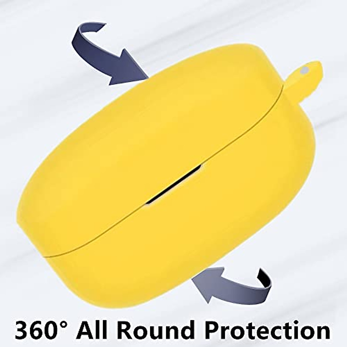 Cover Case Compatible with Sony WF-1000XM4 Earbud, Soft Silicon Colorful Sony WF-1000XM4 Case Wireless Earbuds Protective Cover with Keychain (Yellow)