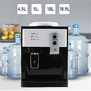 EWANYO Top Loading Water Cooler Water Dispenser Countertop Water Cooler Dispenser- Hot Cold and Room Temperature Water, Holds 1.2 to 5 Gallon Bottles for Home/Office/Dormitory Use