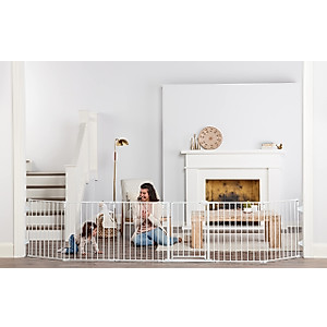 Regalo 144-Inch Super Wide Adjustable Baby Gate and Play Yard, 2-In-1, Bonus Kit, Includes 4 Pack of Wall Mounts