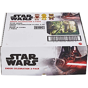 Mattel Star Wars Plush 8-Inch Figure 3-Pack, Return of the Jedi Endor Celebration Set, 2 Ewoks & 1 C-3Po Soft Robot Doll with Metallic Fabric