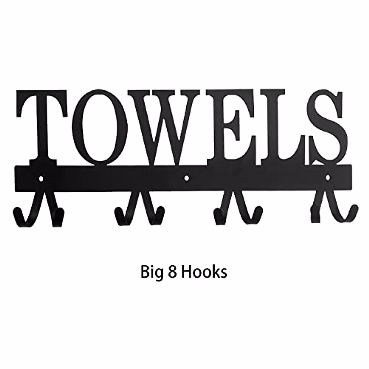 MINCORD Towel Rack Wall Mount Black Metal Rustproof and Waterproof Towel Holder for Bathroom Bedroom Kitchen Pool Beach Towels,Bathrobes,Robes,Coats,Keys - 8 Hooks