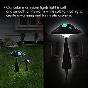 Outdoor Solar Garden Lights(4 Mushrooms Lamps), 2 Sizes Mini Solar Mushroom Lights Outside Waterproof Cute Mushroom Shaped Pathway Landscape Lights Decoration Garden, Yard, Lawn, Pathway, Brown