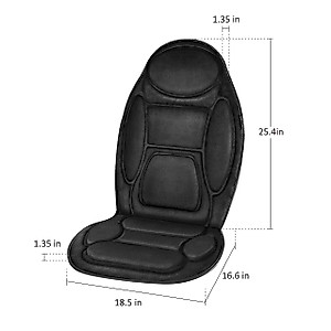 Snailax Memory Foam Vibration Massage Seat Cushion, Back Massage Pad with Heat,2 Heat Levels & 6 Vibration Massage Nodes, Seat Massager for Home Office Chair, Grey