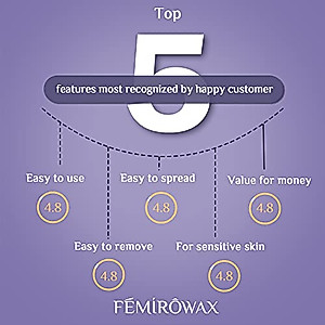Wax Beads, FEMIROWAX 1lb Hard Wax Beans for Hair Removal Sensitive Skin with Lavender Formula Waxing Beads for Full Body Brazilian Bikini Face Eyebrow at Home Wax Refill for Women Men