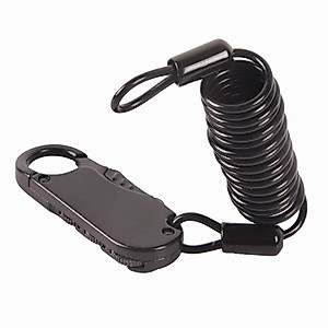 Doppy Helmet Lock Helmet Bike/Motorcycle Lock Cable Anti-Theft Bicycle Locks Combination Lock Cycling Cable Lock(Black)