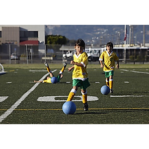 One World Play Project Soccer Ball - Unpoppable, Unbreakable, Non-Deflating, Non-Toxic Futbol - Blue, Size 5