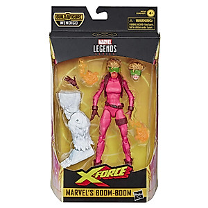 Marvel Classic Hasbro Legends Series 6" Collectible Action Figure Boom-Boom Toy (X-Men/X-Force Collection) – with Wendigo Build-A-Figure Part, Brown/A