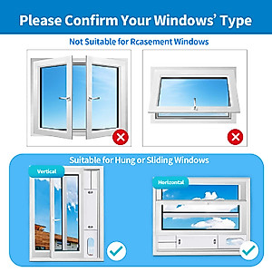 Portable Air Conditioner Window Kit for 15cm/5.9Inch or 13cm/5.1Inch Exhaust Hose with Apartments Coupler Adjustable Window Seal Not Include Exhaust Hose for AC Unit, AC Window Vent Kit