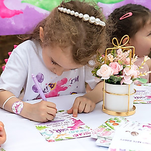 WERNNSAI 20 Sets Watercolor Dinosaur Party Invitation with Envelopes - Fill-in Invitations Cards for Girls Dinosaur Birthday Party Supplies Baby Shower Invites Double-Sided Printed T-Rex Cards