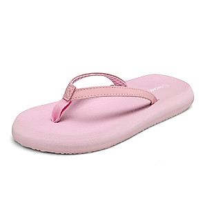 DREAM PAIRS Womens Arch Support Flip Flops Comfortable Soft Cushion Summer Beach Thong Sandals SDFF2224W Pink - 8