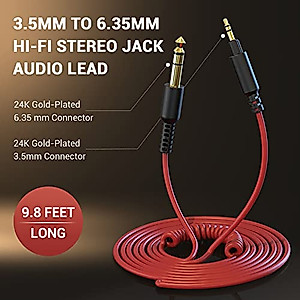 OneOdio Fusion A71/HiFi/Pro C/Pro M Wired Headphones Audio Cable Red- 6.35mm to 3.5mm
