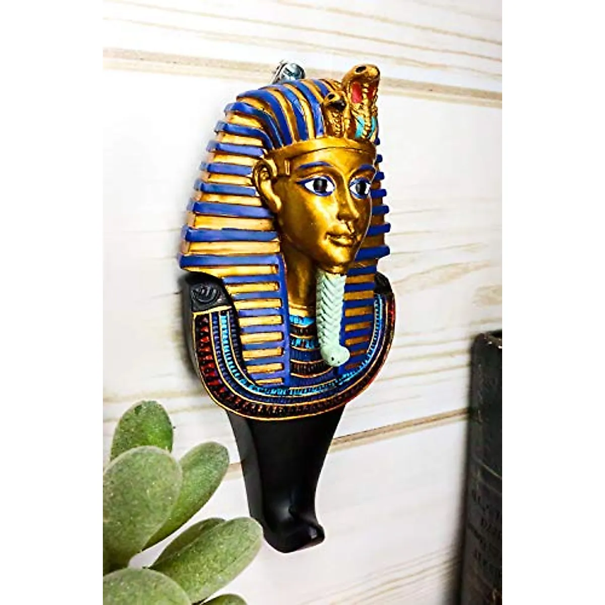 Ebros Egyptian King TUT Pharaoh Tutankhamun with Nemes Wall Hanger Hook Decor Accent Hangers for Coats Hats Leashes Backpacks Keys Decorative Organizer On Mudroom Main Entrance