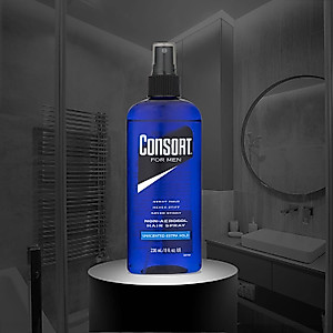 Consort Hair Spray 8 Ounce Unscented Extra Hold Pump Non-Aero (236ml) (3 Pack)