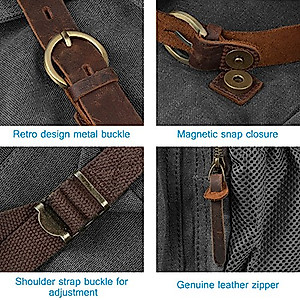 PKUVDSL Large Canvas Backpack, Vintage Rucksack Women Men for Travel Hiking Camping Laptop Backpack