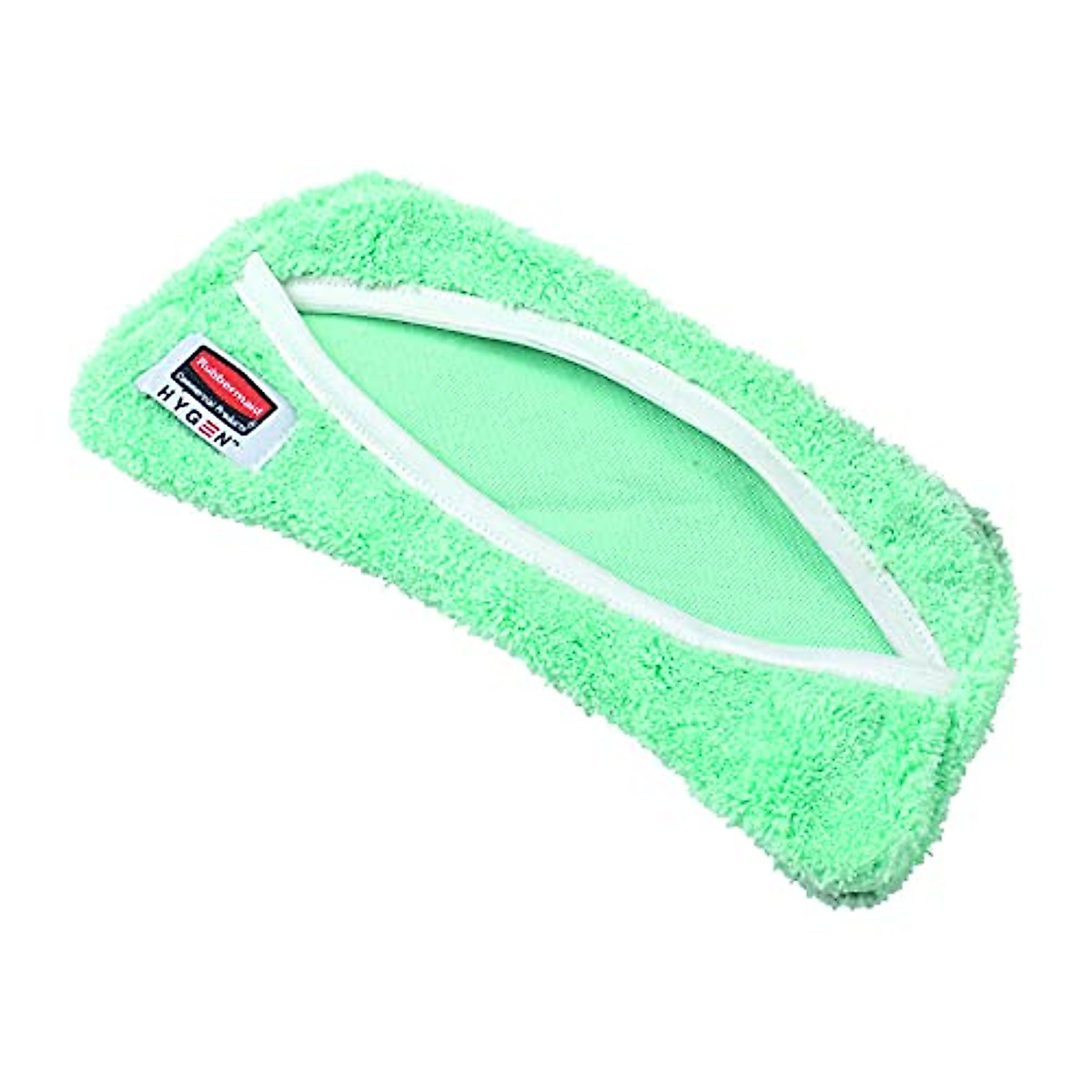 Rubbermaid Commercial HYGEN Quick-Connect Flexible Microfiber Mop Cover-Dust and Dirt, 8-inch, Green, Wet/Drop Mop Frame for Floor Cleaning on Title/Hardwood/Laminate Floors