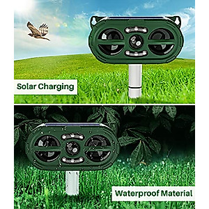 Jahy2Tech 2021 Solar Ultrasonic in Repellent Defender Rat, Squirrel, Deer, Raccoon, Skunk, Rabbit, Mole, Dog, Cat, Waterproof with Motion Detector (1)