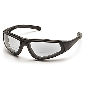 Pyramex XSG Reader Safety Glasses, Black Frame/Clear Anti-Fog + 2.0 Lens