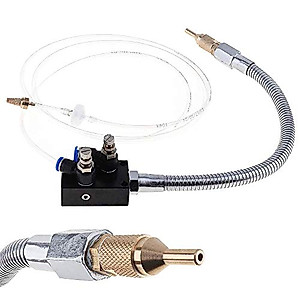 ChgImposs Mist Coolant Lubrication Spray System With Check Valve and Stainless Steel Flexible Pipe for Metal Cutting Engraving Cooling Machine/Air Pipe CNC Lathe Milling Drill