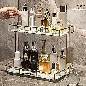 ＫＬＫＣＭＳ 2-Tier Standing Rack Cosmetic Organizer Holder Makeup Holder Bathroom -