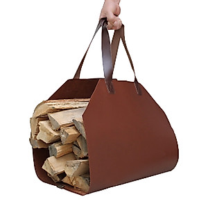 Andean Leather - Leather Firewood Carrier, Log Carrier for Firewood, Firewood Bag