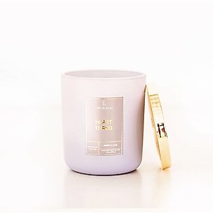 Life in Lilac Heart Throb Candle: Amber and Oud, Luxury Scented Natural Soy Candle, Hand Poured, 60 Hour Burn Time, Vegan, All Natural Wick, Giftable Long-Lasting Aromatherapy Candle - 2 lbs