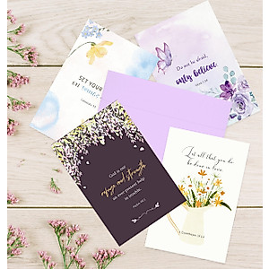 Nihuecne 24 Pack Floral Christian Thinking of You Cards with Self-adhesive Envelopes, 4"x6" Boxed Blessing Religious NoteCards with Sentiments Inside, 24 Bible Verses, 24 Desiqns