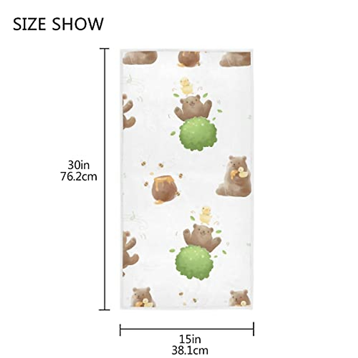 HUSSRITY Adorable Bear and Duck Towels Super Soft Hand Towel Highly Absorbent Washcloths Quick Dry Bath Towel 30x15 Inch Durable Lightweight