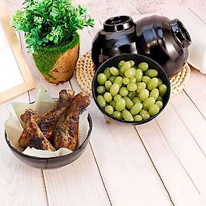 Ganydet Black Dip Bowls 6 Packs, 8.5oz Melamine Bowls, Small Dessert Bowls Soup Bowls, Matte Black Plastic Bowls for Rice Soup Ice Cream Snacks Side Dishes Dipping Sauces, 4.5'' × 2.1''