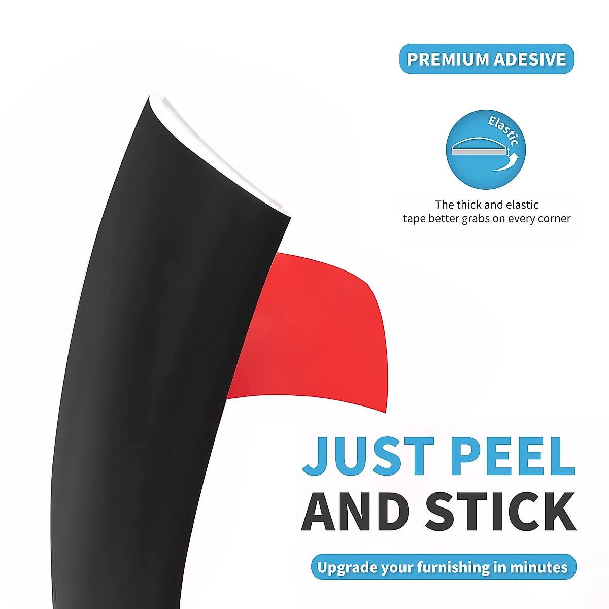 Art3d Self Adhesive Vinyl Transition Strip, Laminate & Tile Strip, Flat Divider for Floor Gaps (4 FT, 1.57in, Black)