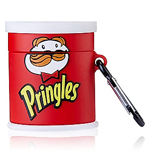 Mulafnxal for Airpods 1&2 Case, Cute 3D Funny Cartoon Food Soft Silicone Protective Airpod Cover, Fun Cool Design Shockproof Skin, Fashion Cases for Girls Kids Teens Air pods (Red Potato Chips)