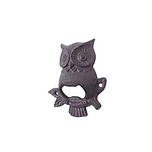 Handcrafted Nautical Decor Cast Iron Owl Wall Mounted Bottle Opener 6"