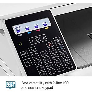 HP Color Laserjet Pro MFP M182nw All-in-One Wireless Laser Printer - Print Scan Copy - 17 ppm, 600 x 600 dpi, 256MB Memory, Photo Printing, 8.5 x 14, 2-Line LCD, Ethernet, White, Cbmou Printer Cable